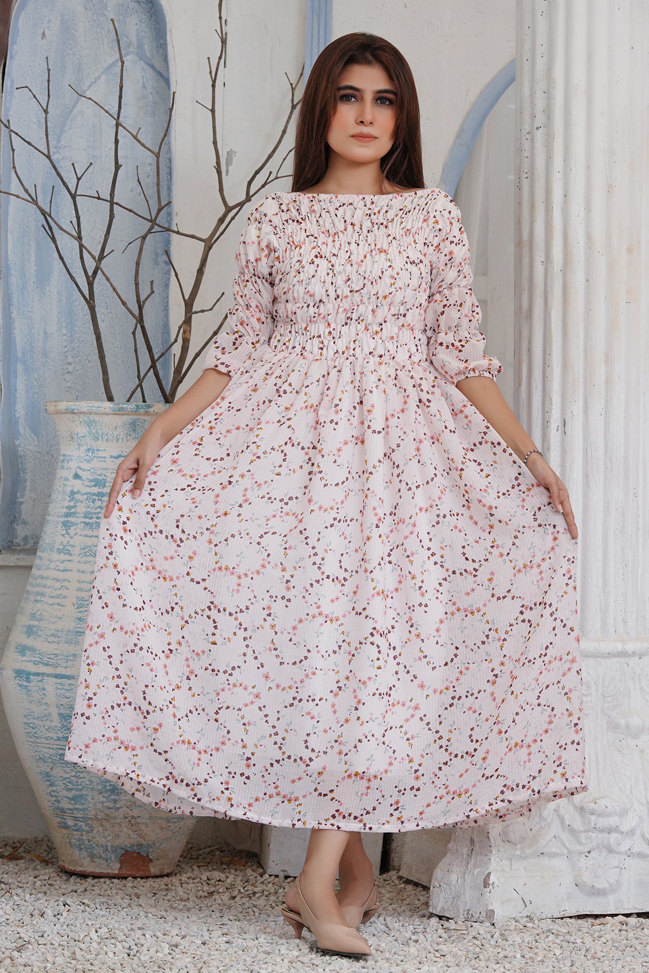 Hareem Fatima Online: A Floral, colorful Printed Chiffon Maxi that fill ...