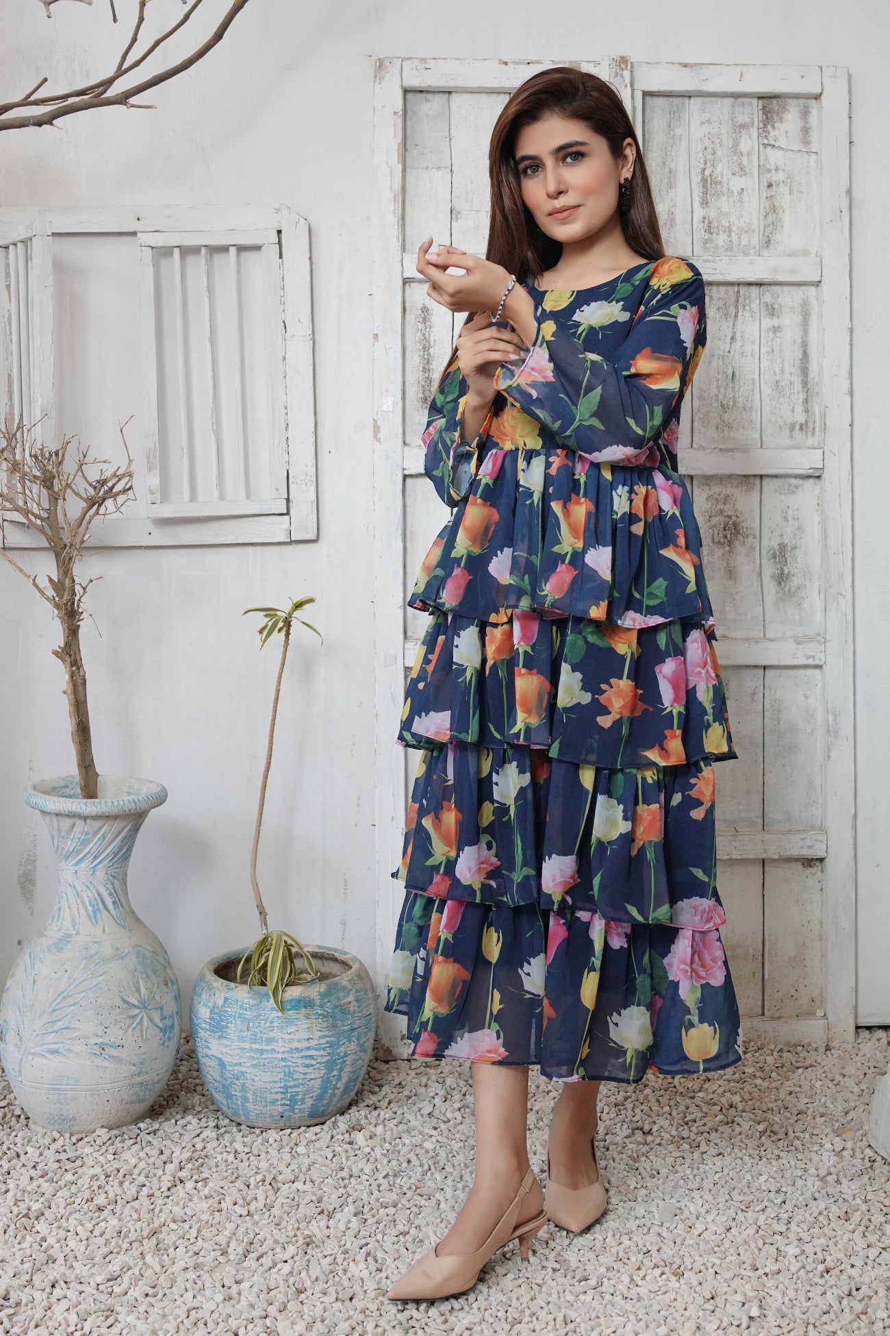 Hareem Fatima Online: A Floral, colorful Printed Chiffon Maxi that fill ...